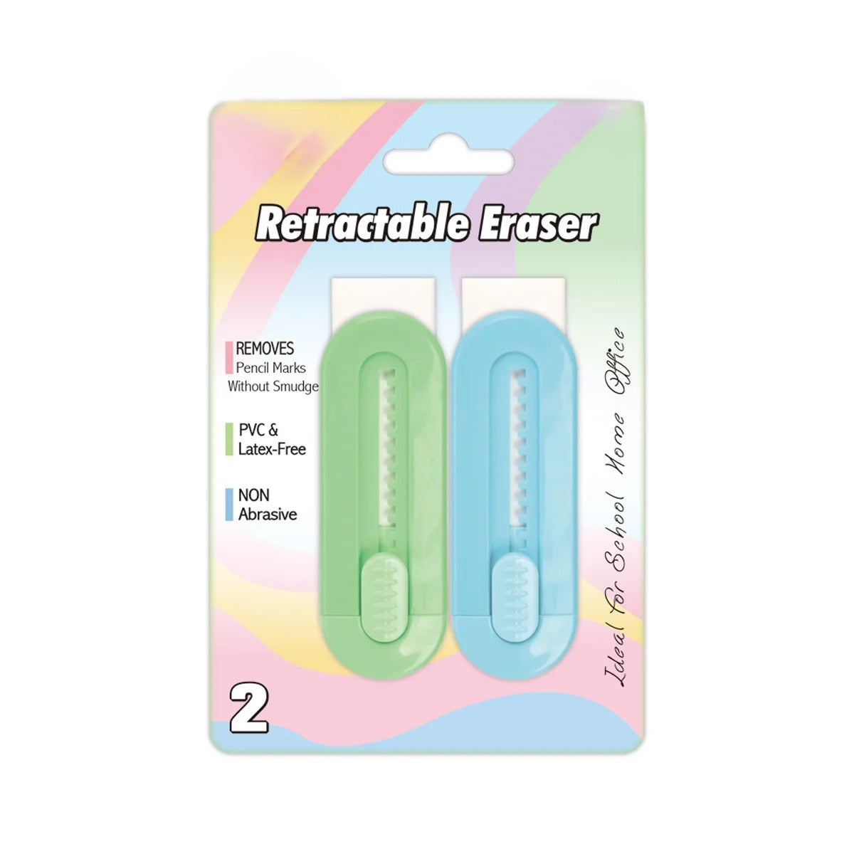 Retractable Erasers 2pc pack – King Stationary Inc